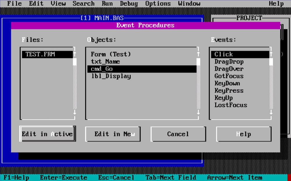 Exploring Visual Basic 1.0 for MS-DOS