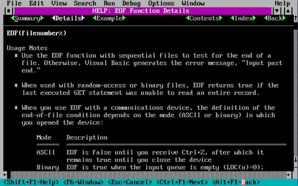 Exploring Visual Basic 1.0 for MS-DOS